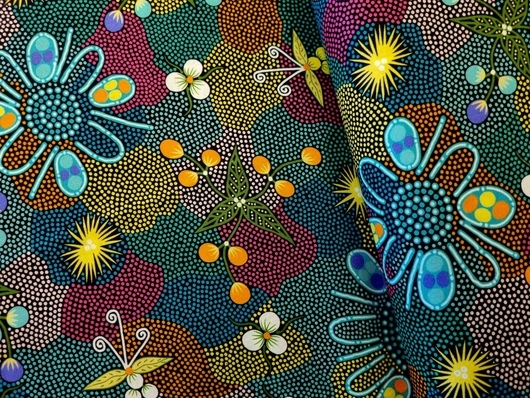 Bush Orange Jade – Aboriginal Fabric Gallery