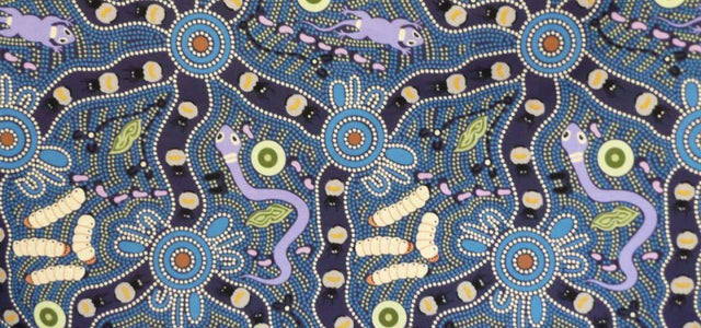 Bush Tucker Blue – Aboriginal Fabric Gallery