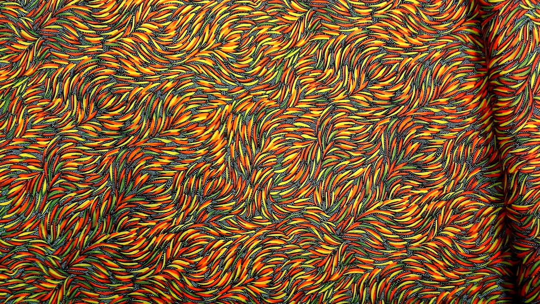 Bush Yam Green – Aboriginal Fabric Gallery