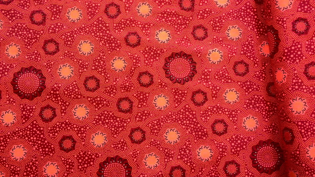 Camping Ground Red – Aboriginal Fabric Gallery