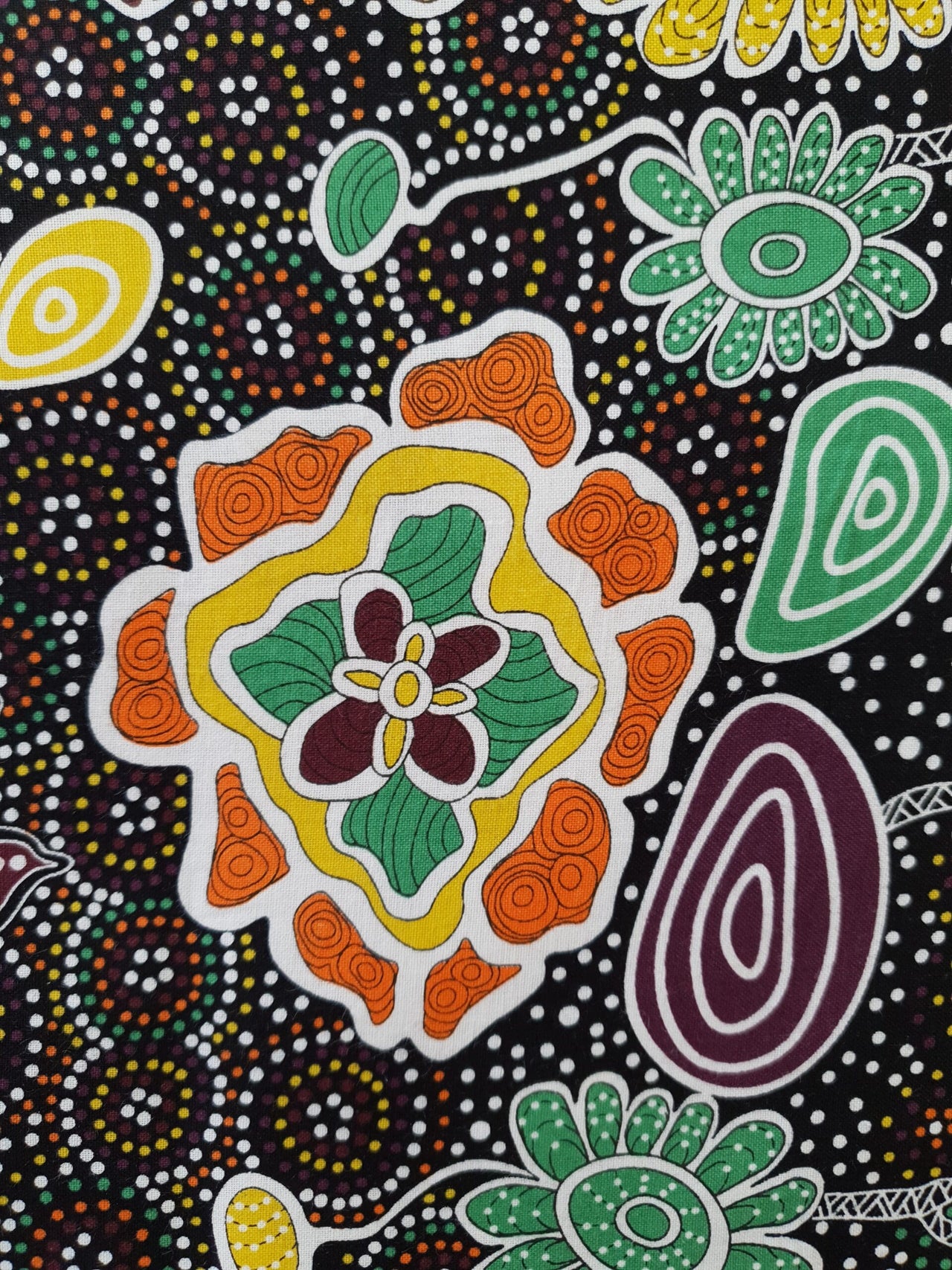 Summertime Rainforest Black – Aboriginal Fabric Gallery